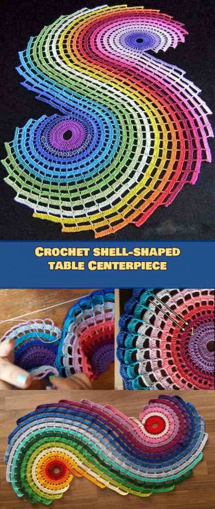 Shell-shaped Table Centrepiece Free Pattern-Digram and Video Tutorial ...