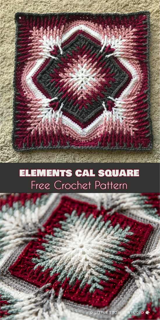 Elements CAL Crochet Square For Blankets Pillows Your Crochet