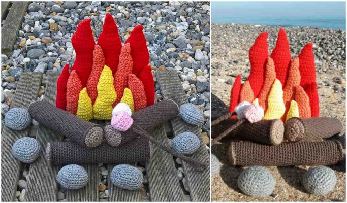 Campfire with Roasted Marshmallows [Free Crochet Patterns] - Your Crochet