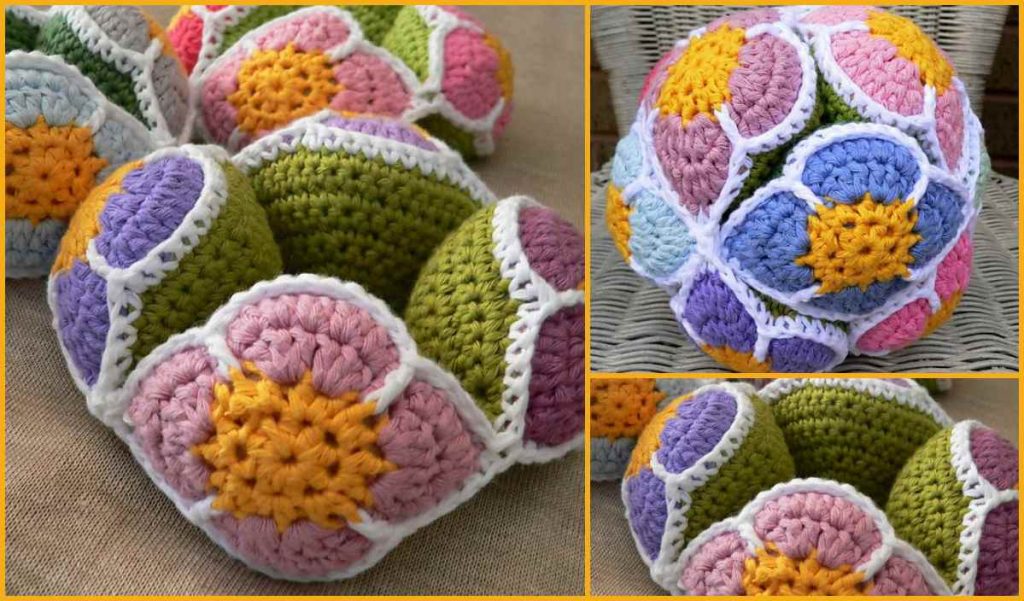 Flower Amish Puzzle Ball Free Crochet Pattern - Your Crochet