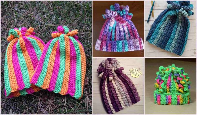 Spiral Beanie Hat for Child and Adult Free Crochet Patterns - Your Crochet