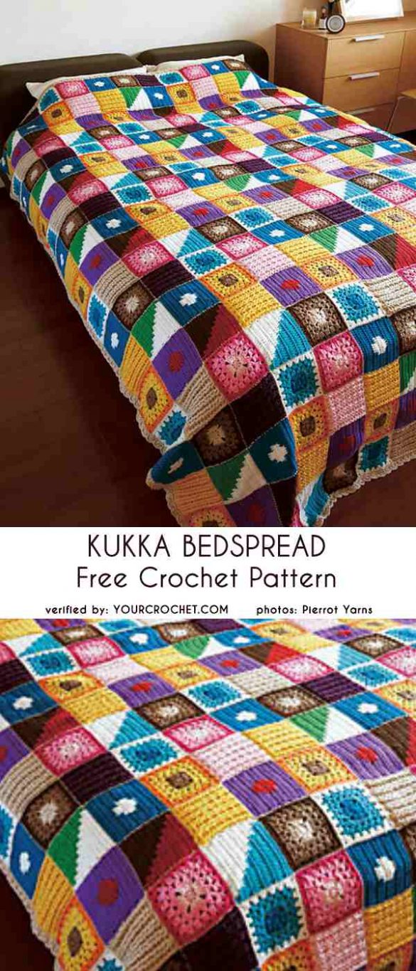 Colorful Bedspread Free Crochet Patterns