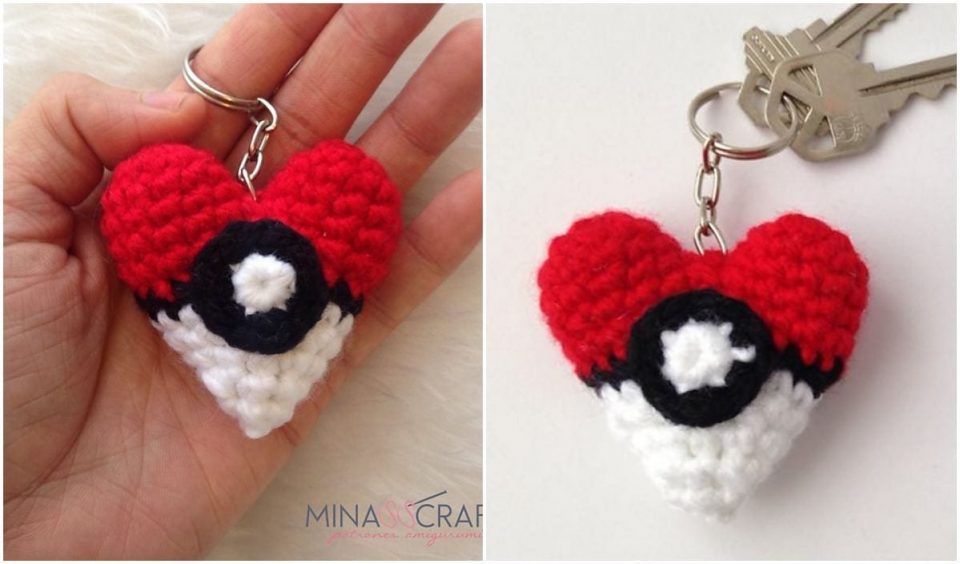 Pokeheart Keychain Free Crochet Pattern - Your Crochet