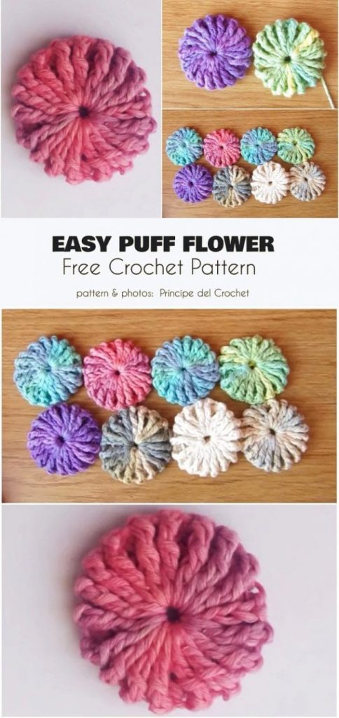 Easy Puff Flower Free Crochet Pattern - Your Crochet