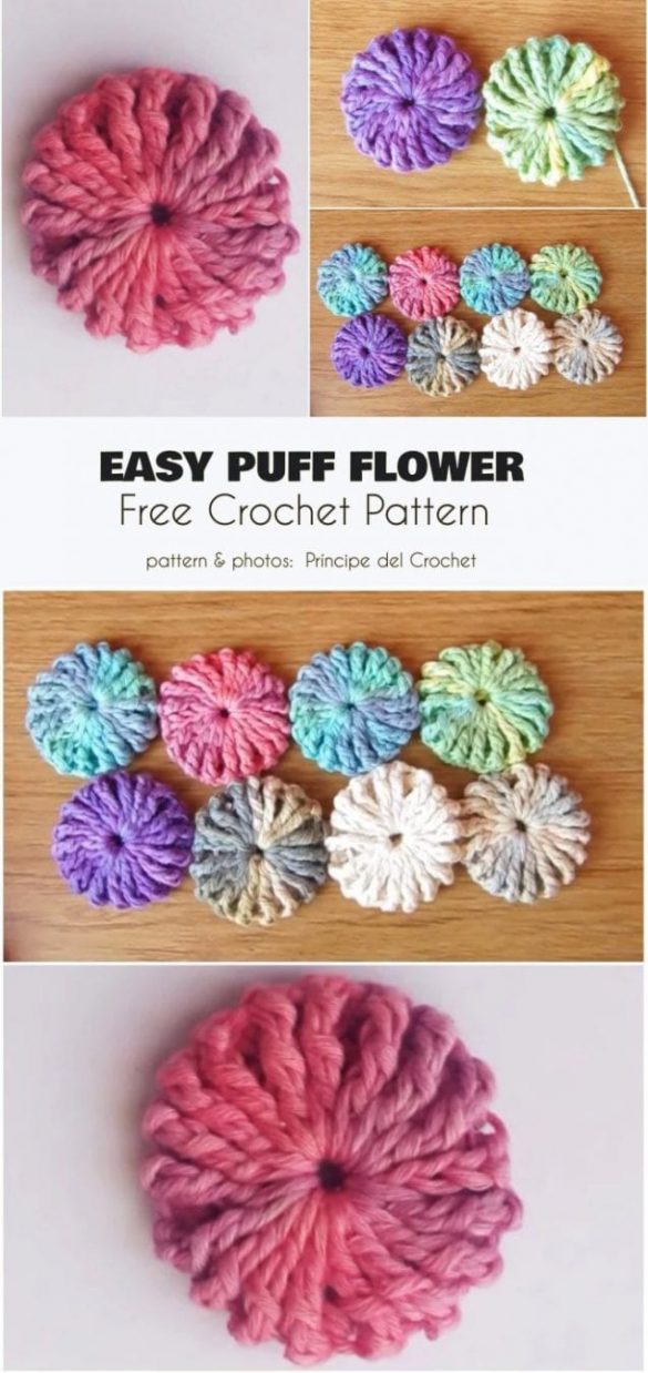 Easy Puff Flower Free Crochet Pattern - Your Crochet