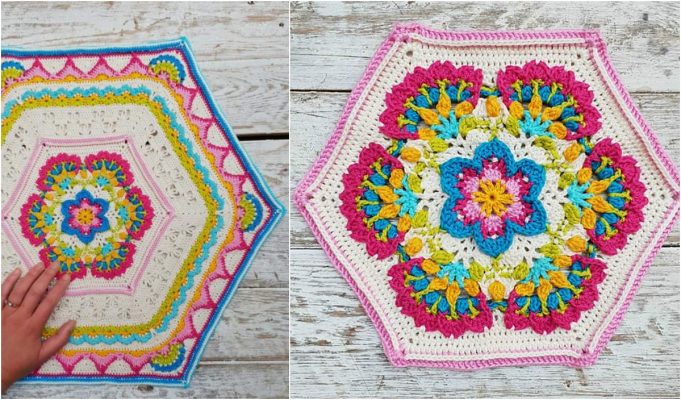 Primavera Flowers Granny Square Blanket [Free Crochet Pattern and ...