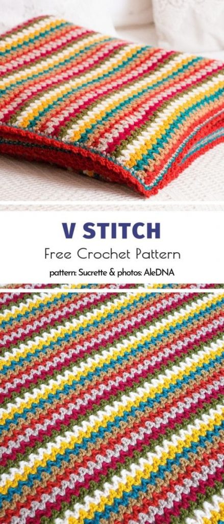 V Stitch Crochet Blankets Free Patterns - Your Crochet