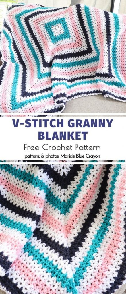 V Stitch Crochet Blankets Free Patterns - Your Crochet