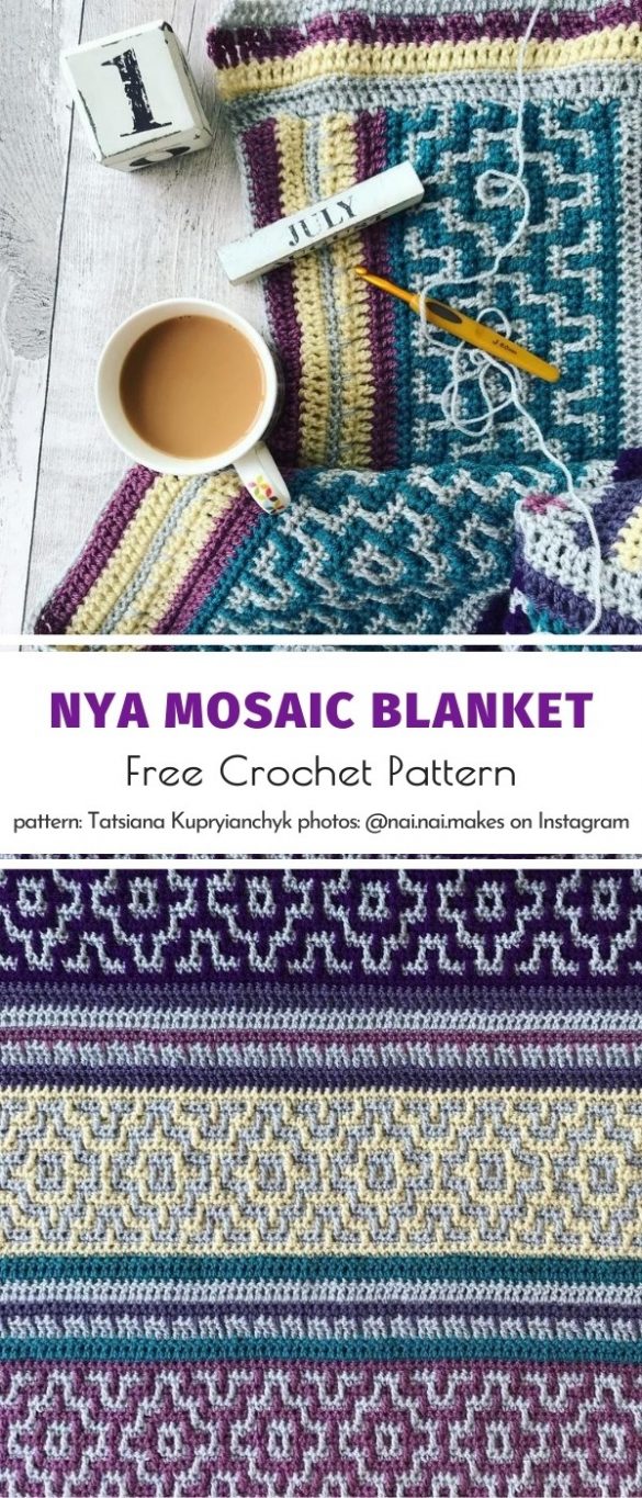 NYA Infinity Mosaic Blanket Project Ideas and Free Pattern - Your Crochet