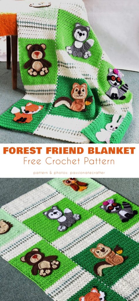Forest Animal Baby Blanket Free Crochet Patterns - Your Crochet