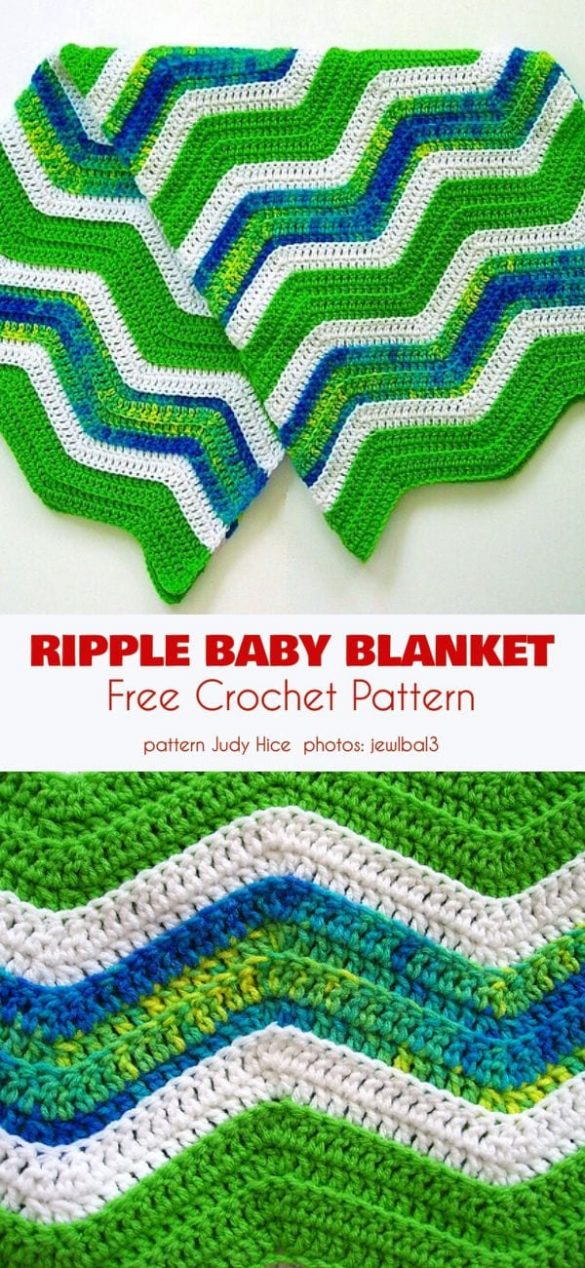 Amazing Ripple Baby Blanket Free Crochet Patterns - Your Crochet