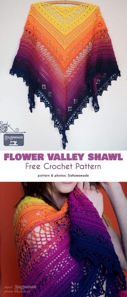 Flower Shawl Free Crochet Patterns - Your Crochet