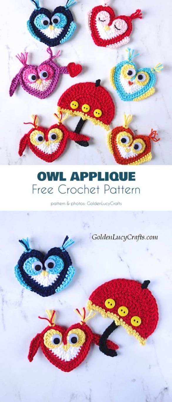 Owl Applique Free Crochet Patterns - Your Crochet