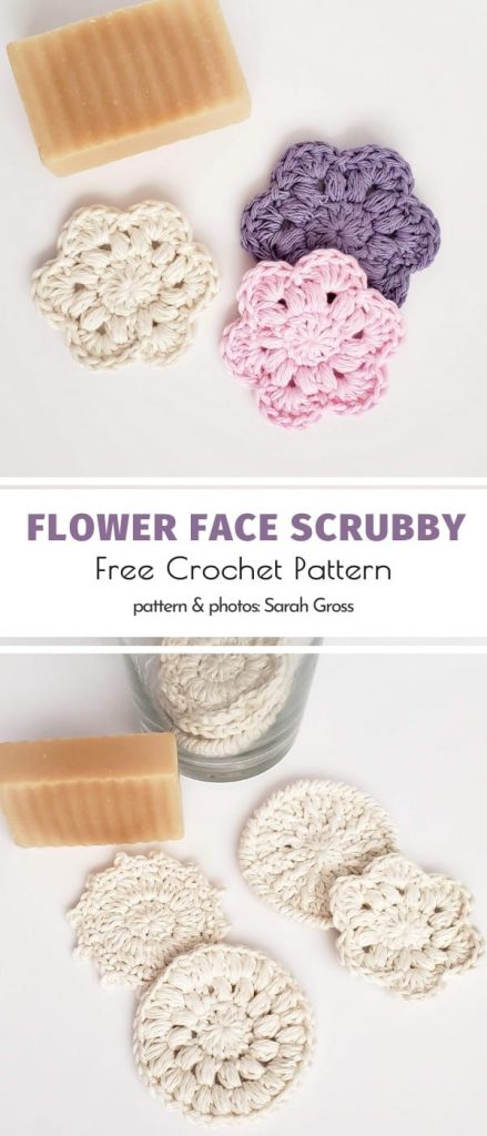 Floral Face Scrubbies, Free Crochet Patterns - Your Crochet