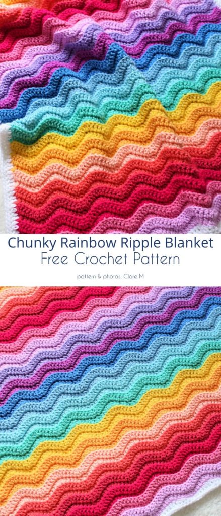 Rainbow Ripple Blanket Ideas and Free Crochet Patterns - Your Crochet