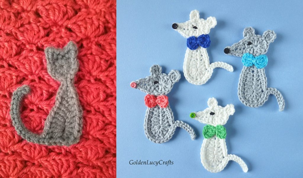 Easy Mouse and Cat Applique Free Crochet Patterns - Your Crochet