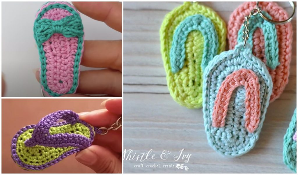 How to Crochet Flip Flop Keychains [Video Tutorial] - Your Crochet