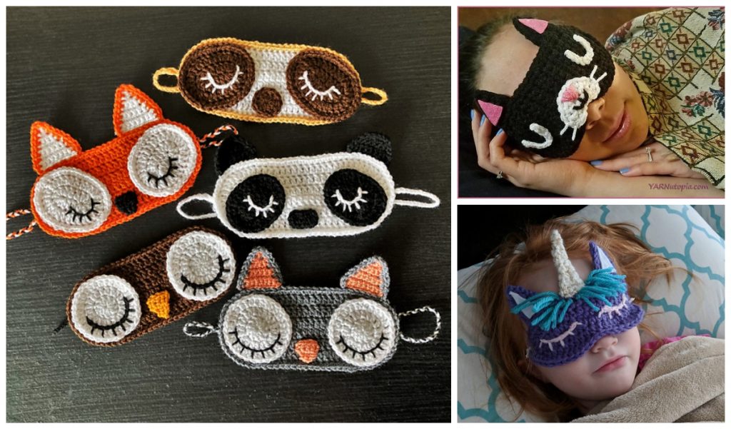 Animal Sleep Mask Free Crochet Patterns - Your Crochet