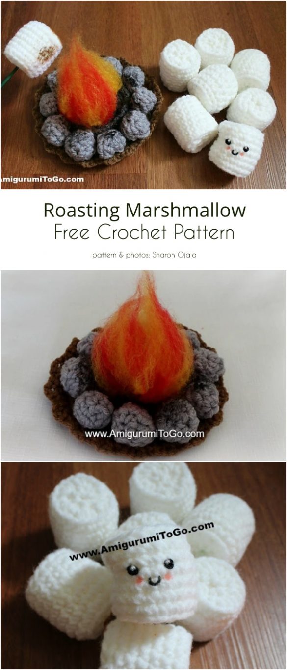 Campfire and Marshmallow Free Crochet Patterns - Your Crochet