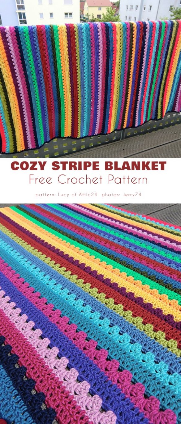 Cozy Stripe Blanket Ideas and Free Patterns - Your Crochet