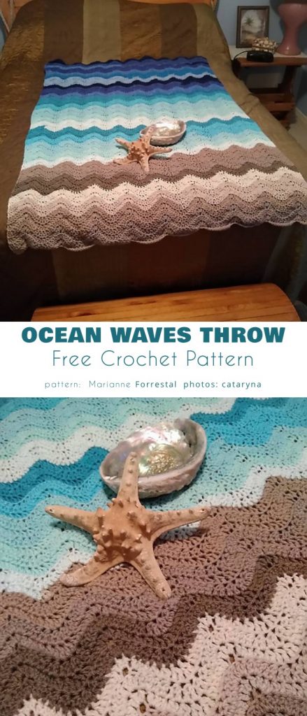 Ocean Inspired Blanket Free Crochet Patterns - Your Crochet