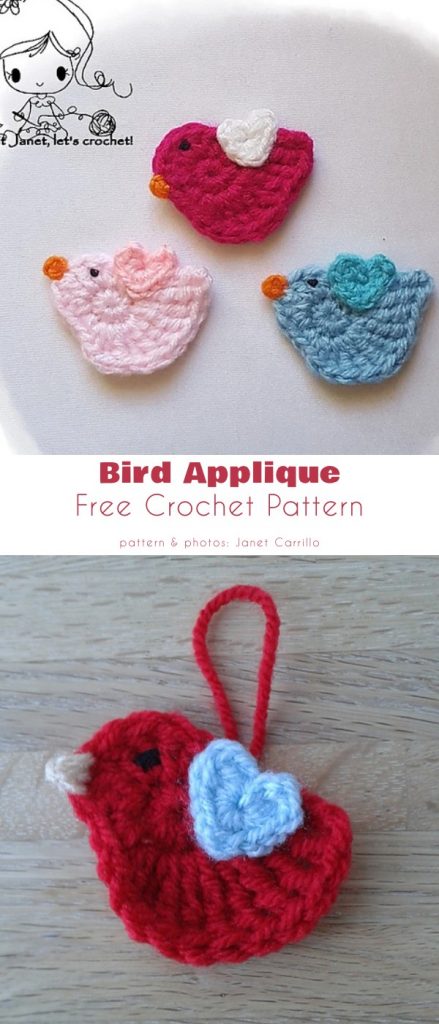 Bird Applique Free Crochet Patterns - Your Crochet