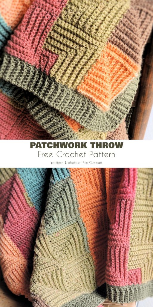Textured Patchwork Throw Free Crochet Patterns - Your Crochet