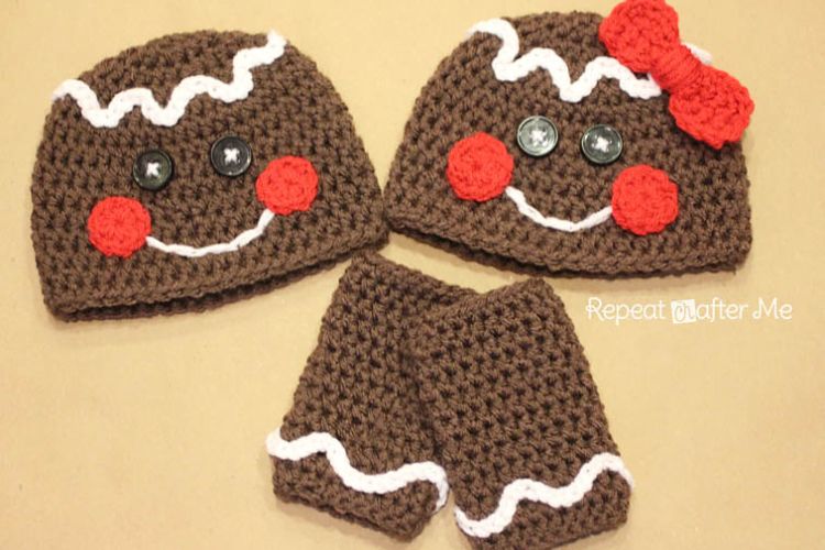 Gingerbread Man Hat - Free Crochet Pattern