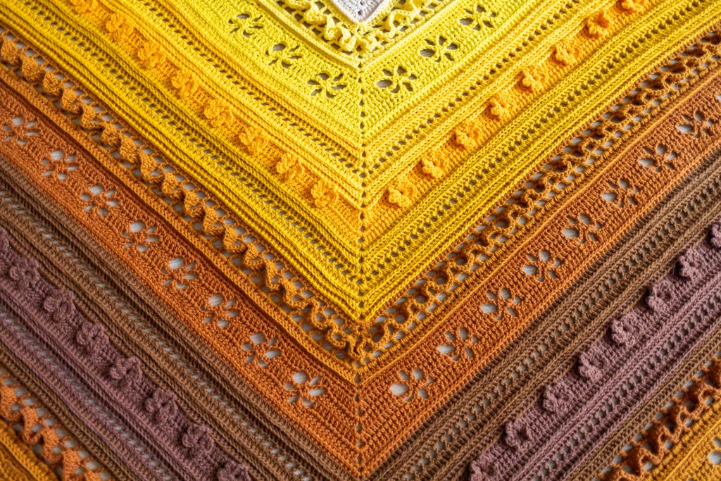Golden Harvest Shawl Free Crochet Pattern